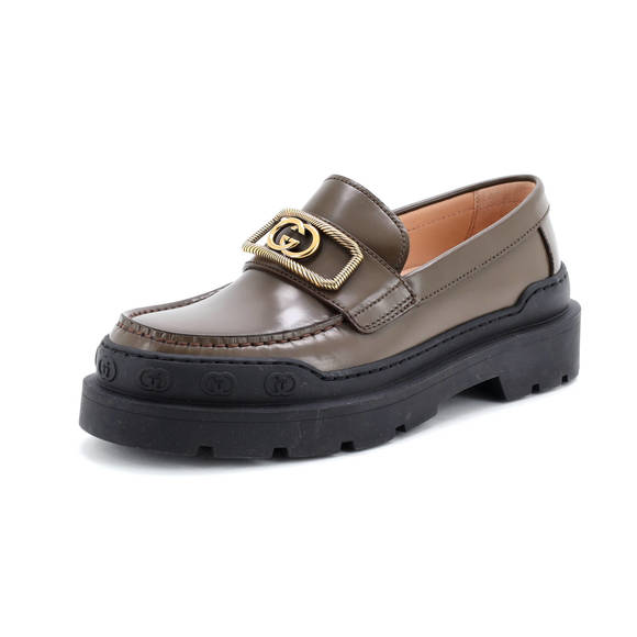 Gucci | Shoes | Gucci Womens Rectangle Interlocking G Loafers Leather ...
